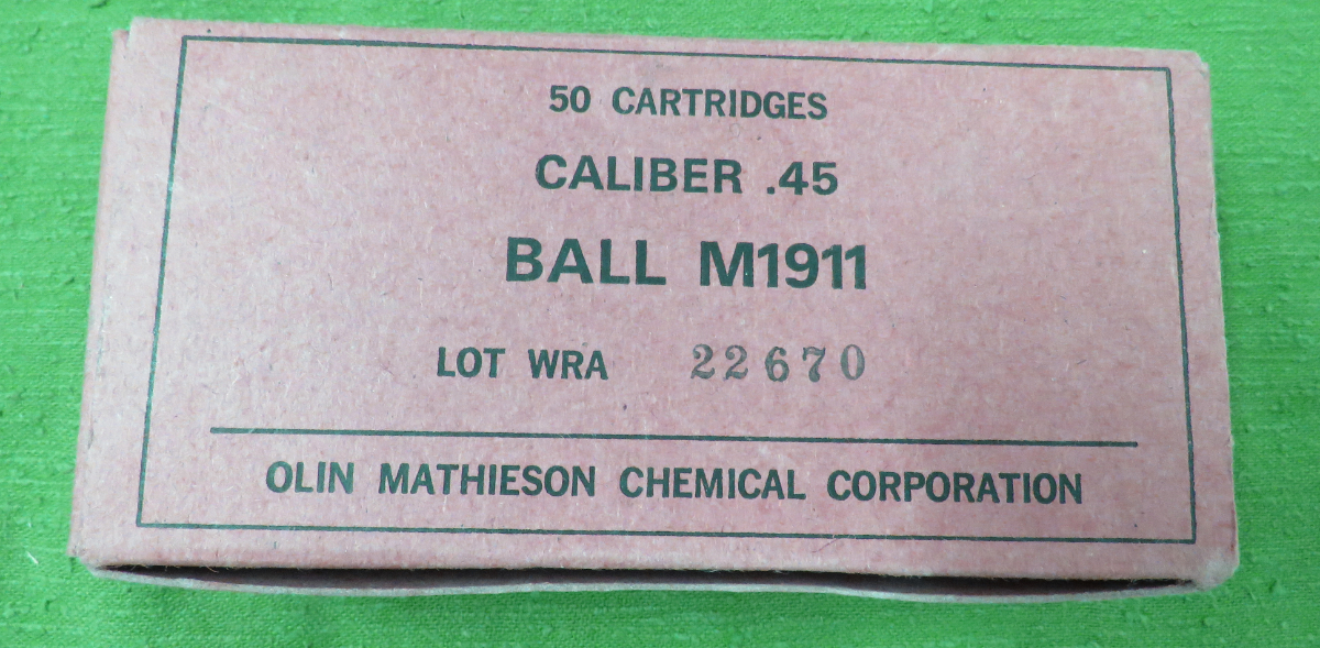 Winchester Original military 45 ACP GI Ball ammo, 50 rounds, 230 grain ...
