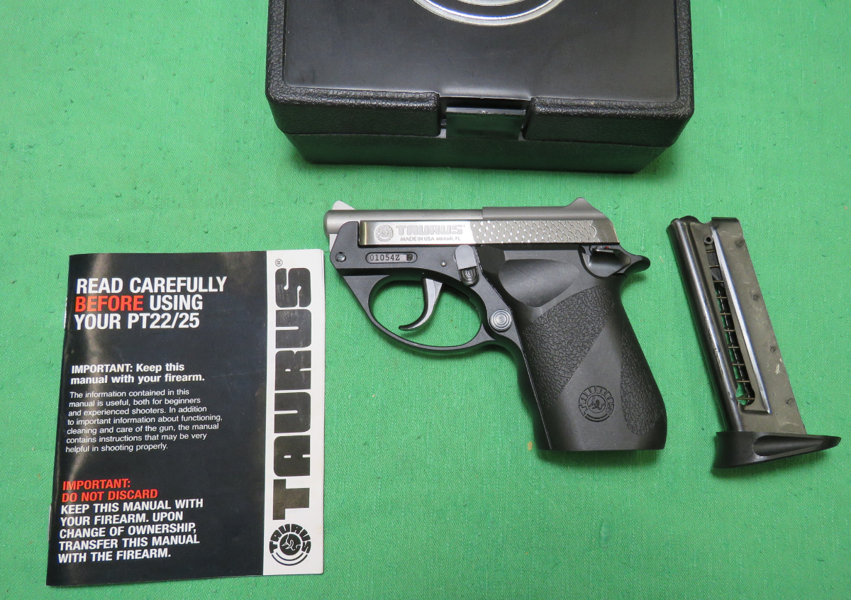 Taurus PT22 pistol, 22LR, stainless slide, polymer frame, As New in Box .22 LR 17354591 ...