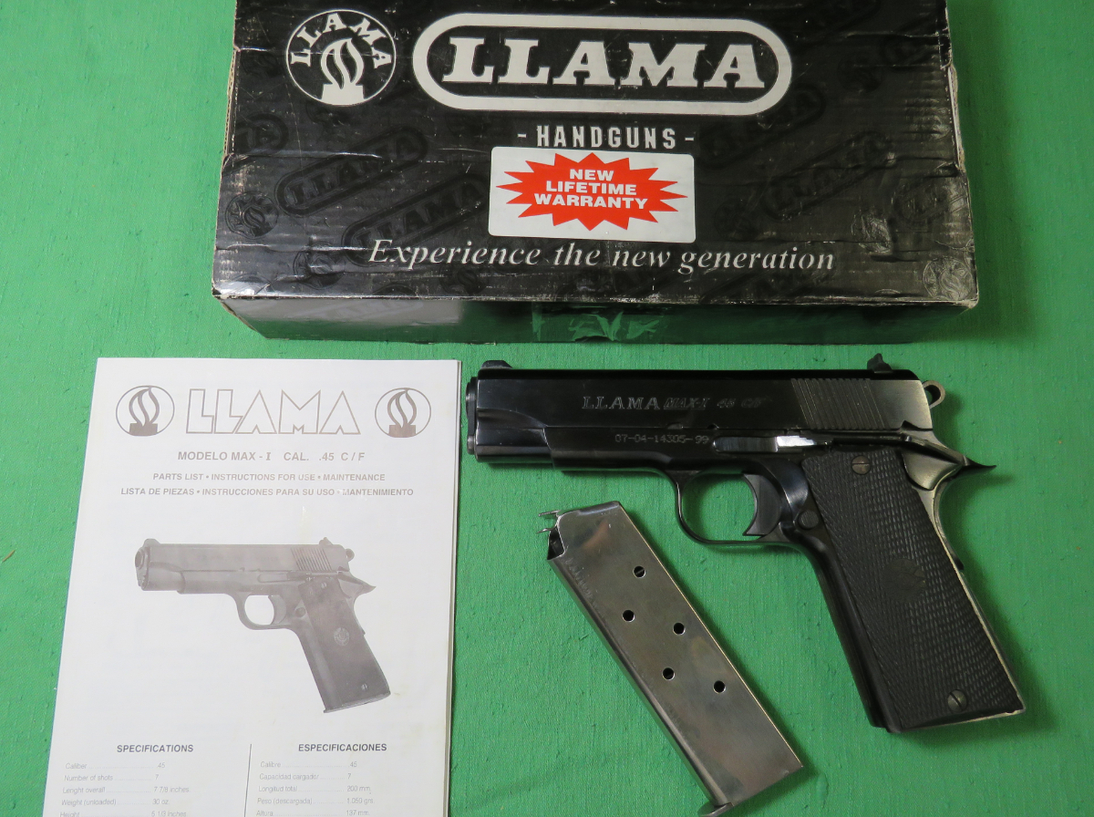 Llama Model Max-I pistol, w/box .45 ACP 17354593 - GunAuction.com