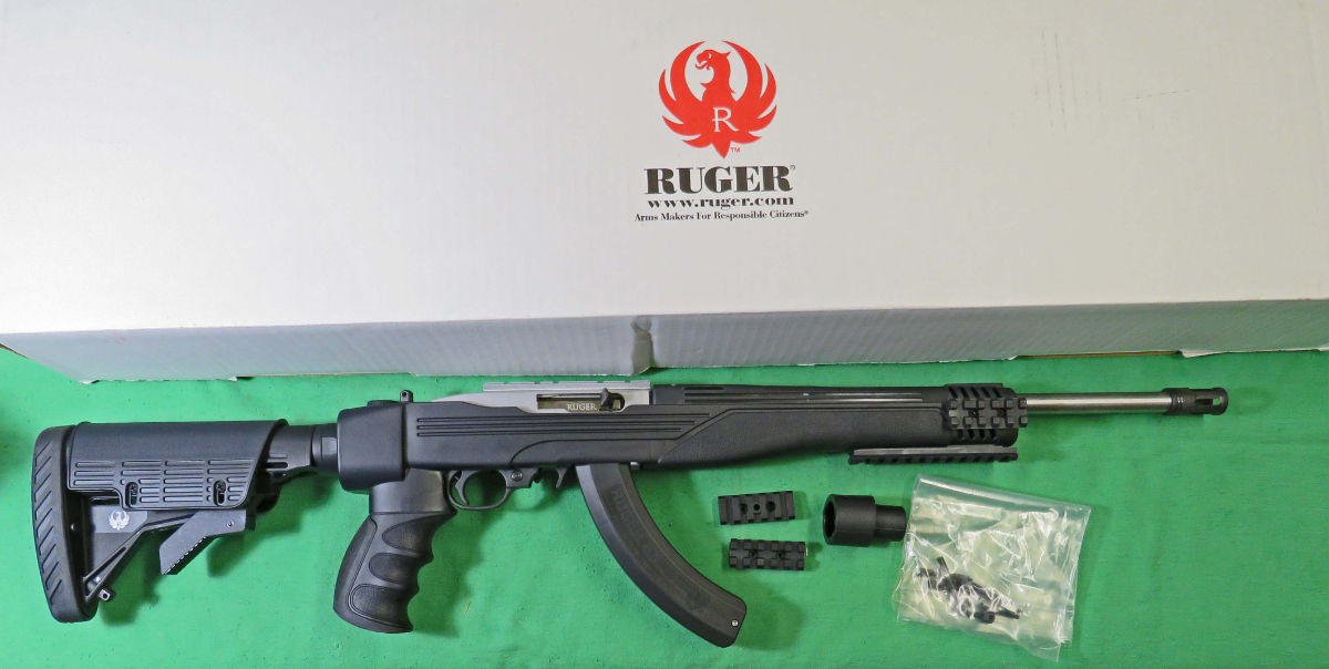 Ruger 10/22 Tactical rifle, 22LR, folding stock, 01296, 25-round mag ...