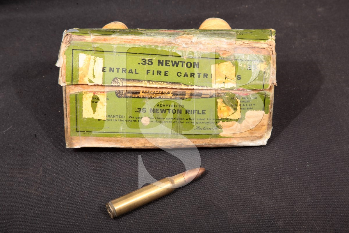 Original Box & 12 Original Rounds Western .35 Newton Central Fire For ...