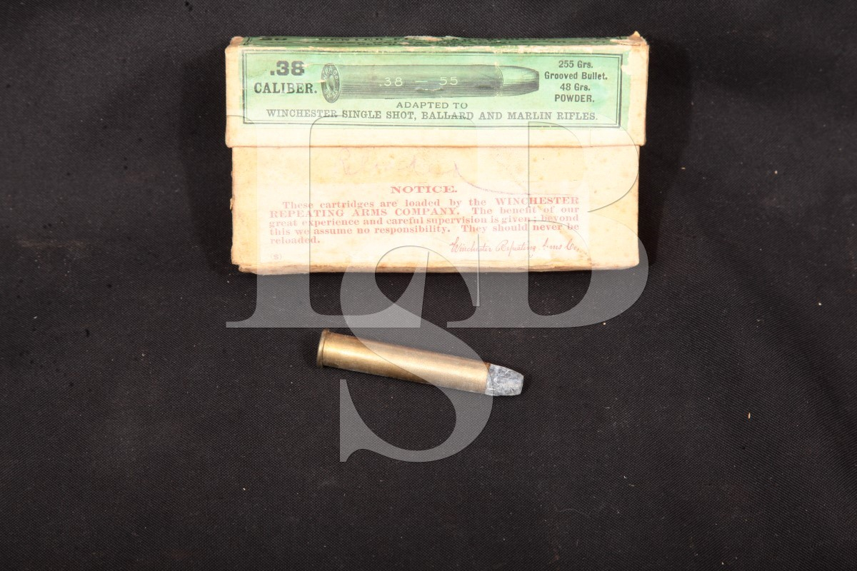 20x 38-55 255 Grain Grooved Bullet Winchester 1890 Production In Box ...