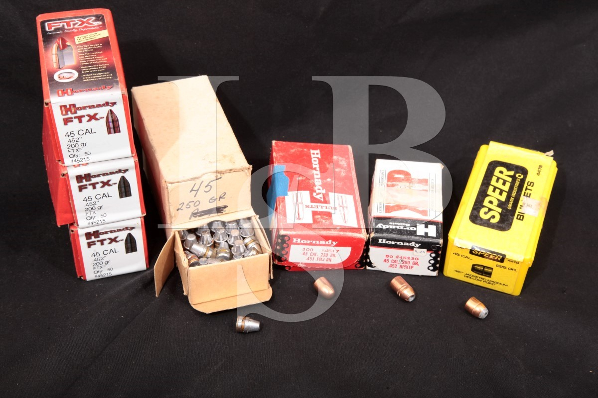 600x Hornady Speer 45 Cal. .451 And .452 Jacketed & Lead Bullets 200gr ...