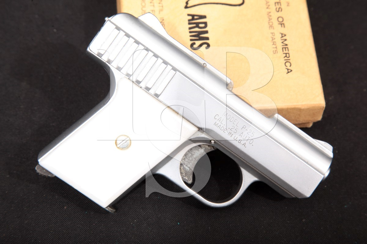 Raven Arms Model P-25, Satin Nickel 2 1/2" Blowback Semi-Automatic ...