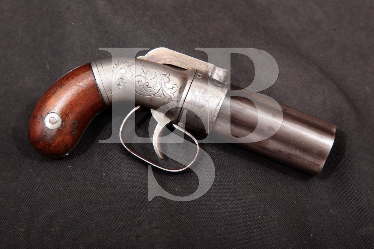 Manhattan Firearms Co Double Action 5-Shot Pepperbox, Engraved, Blue, 3 ...