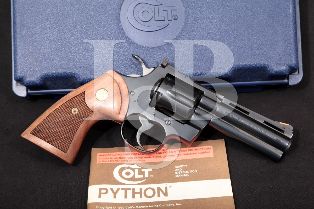 Colt Python Model I3640, Blue 4" Vent-Rib Full Lug 6-Shot Sa/Da Double ...