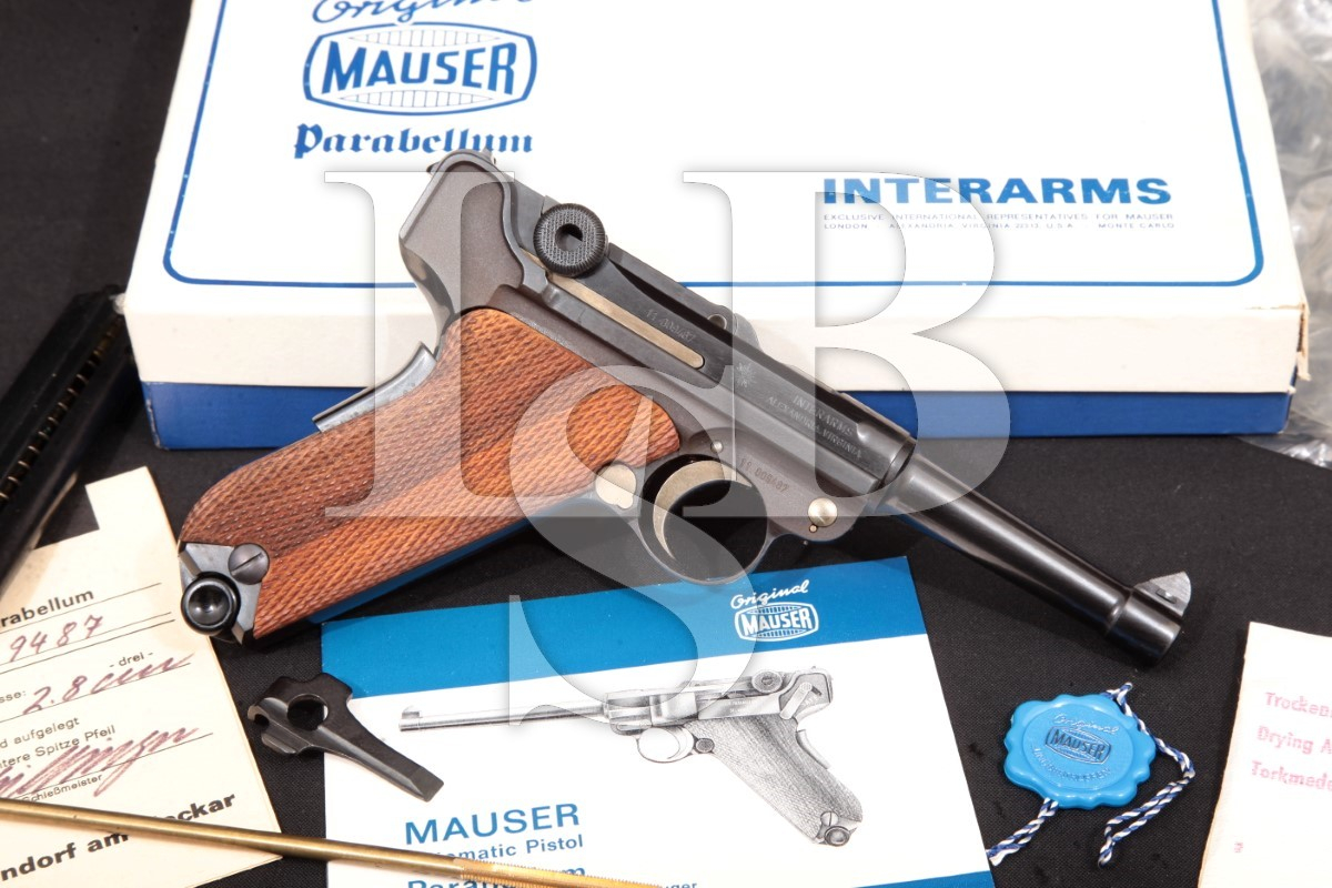 Mauser Interarms Parabellum Swiss-Style Luger, Blue 4" Toggle-Lock Semi ...