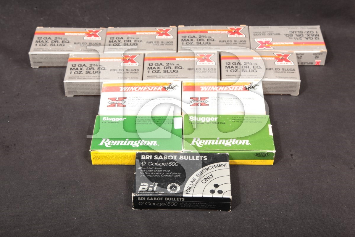 55x 12 Gauge 1 Oz. Lead Slugs Win, Rem, Bri Ammunition 12 Ga. Rifled ...
