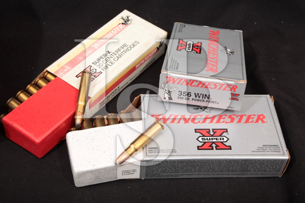 60x .356 Win. Ammunition Winchester 200 & 250 Grain Sp Bullets .356 ...