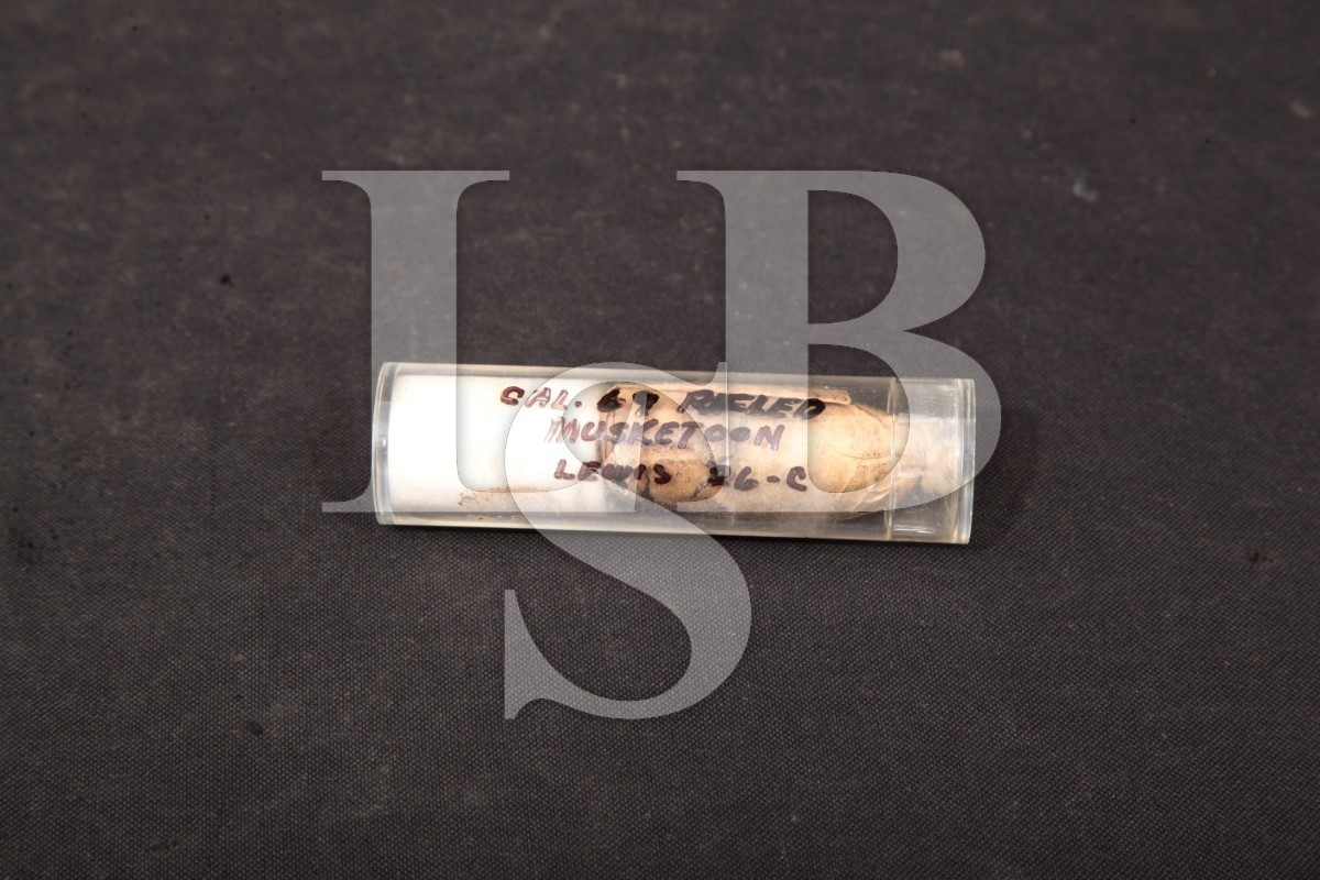 1x .69 Caliber Rifled Musket Vintage Paper Cartridge In A Glass Tube ...