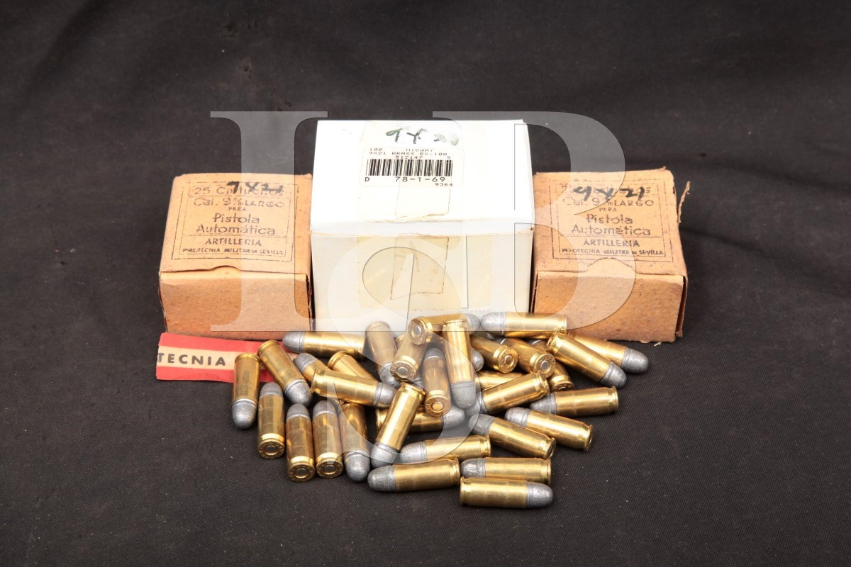 84x 9mm Largo Ammunition Spanish Military & Reloaded & 100x New Virgin ...