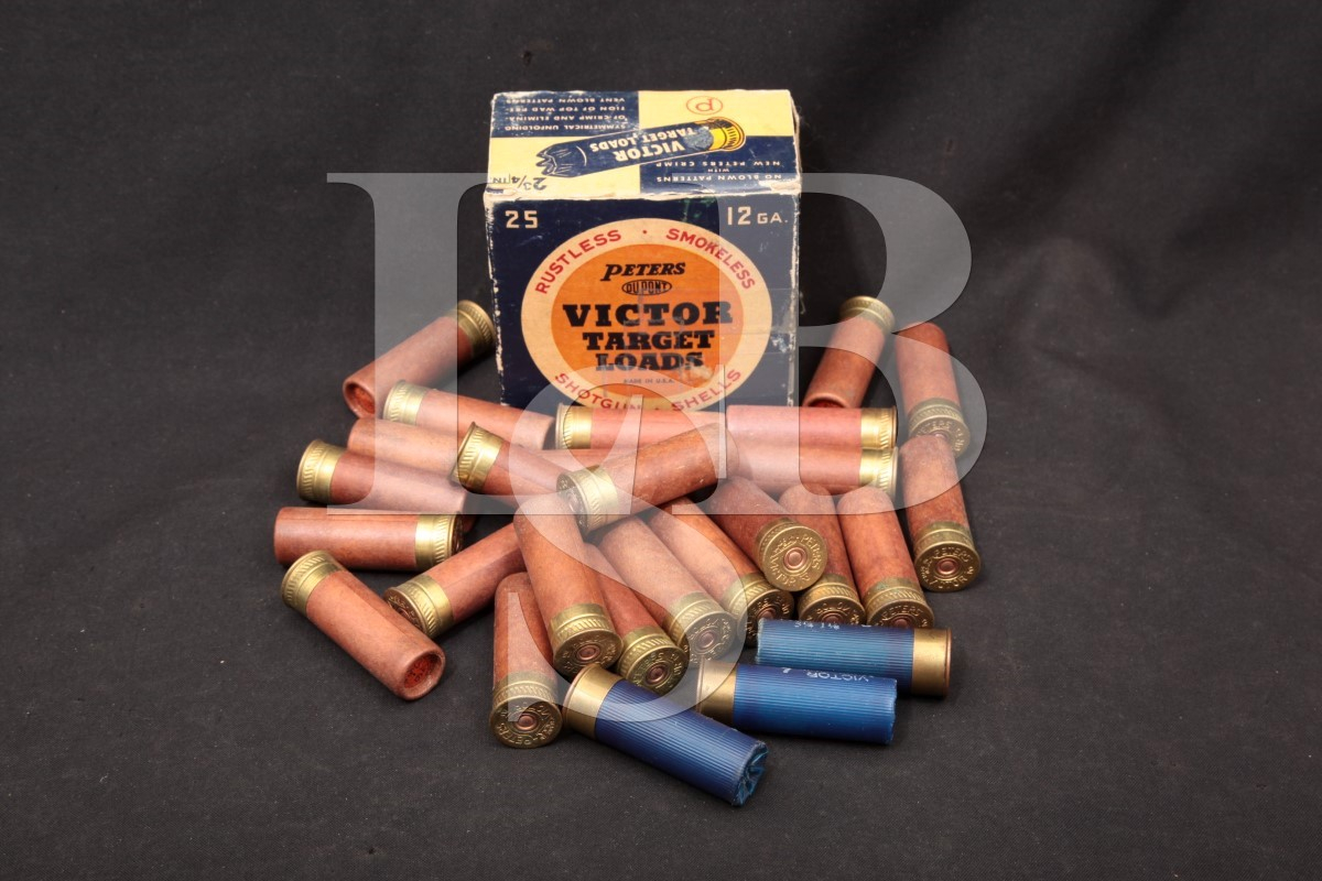 Peters Cartridge Company 28x 12 GA. Mixed Vintage Ammunition Victor Paper #6, Plastic #6, 1x ...