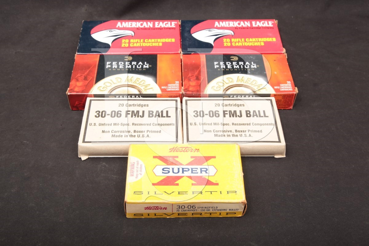 Mixed 123x .30-06 Springfield Ammunition Fed, Am. Eagle, Win, Talon 150 ...