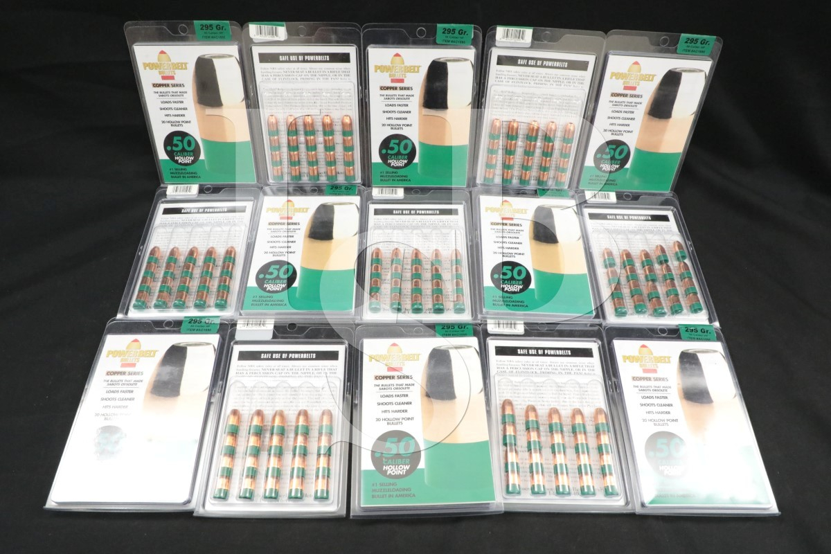 Power Belt 300x .50 Caliber Muzzleloading Copper Hollow Point Bullets ...