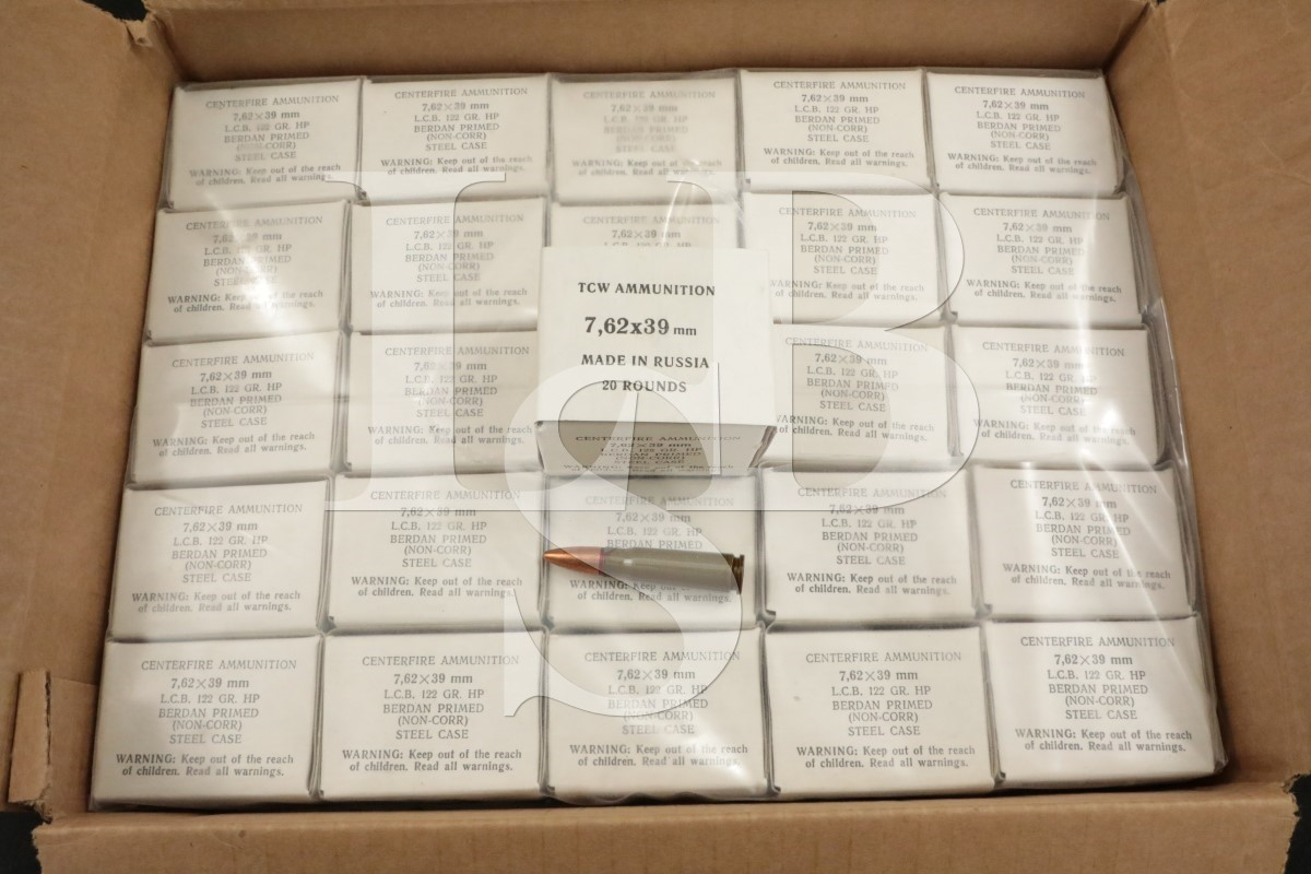 Tula Cartridge 500x 7.62x39 Ammunition Works 122 Grain JHP Magnetic ...