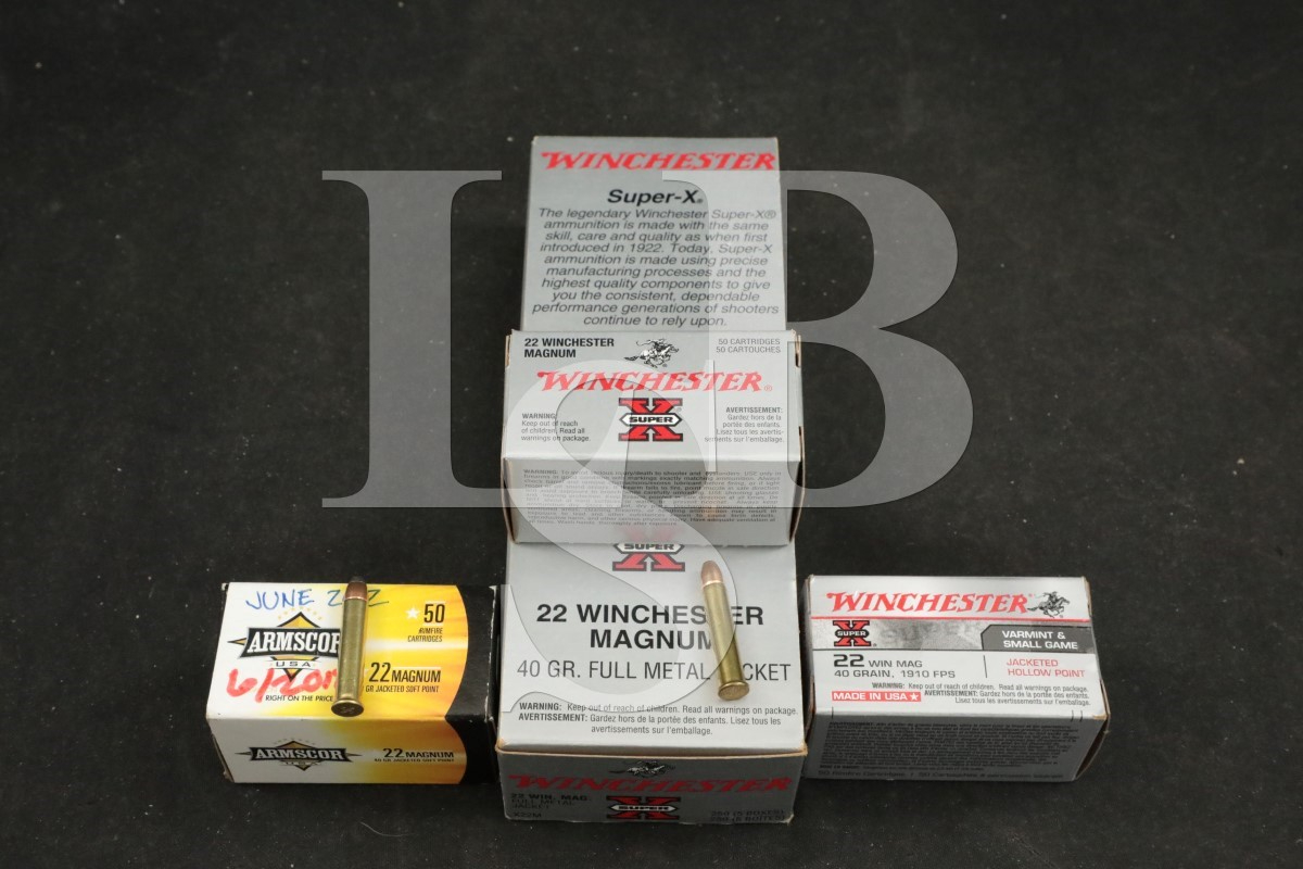 350x .22 WMR Ammunition Winchester & Armscor 40 Grain FMJ, JSP, JHP ...
