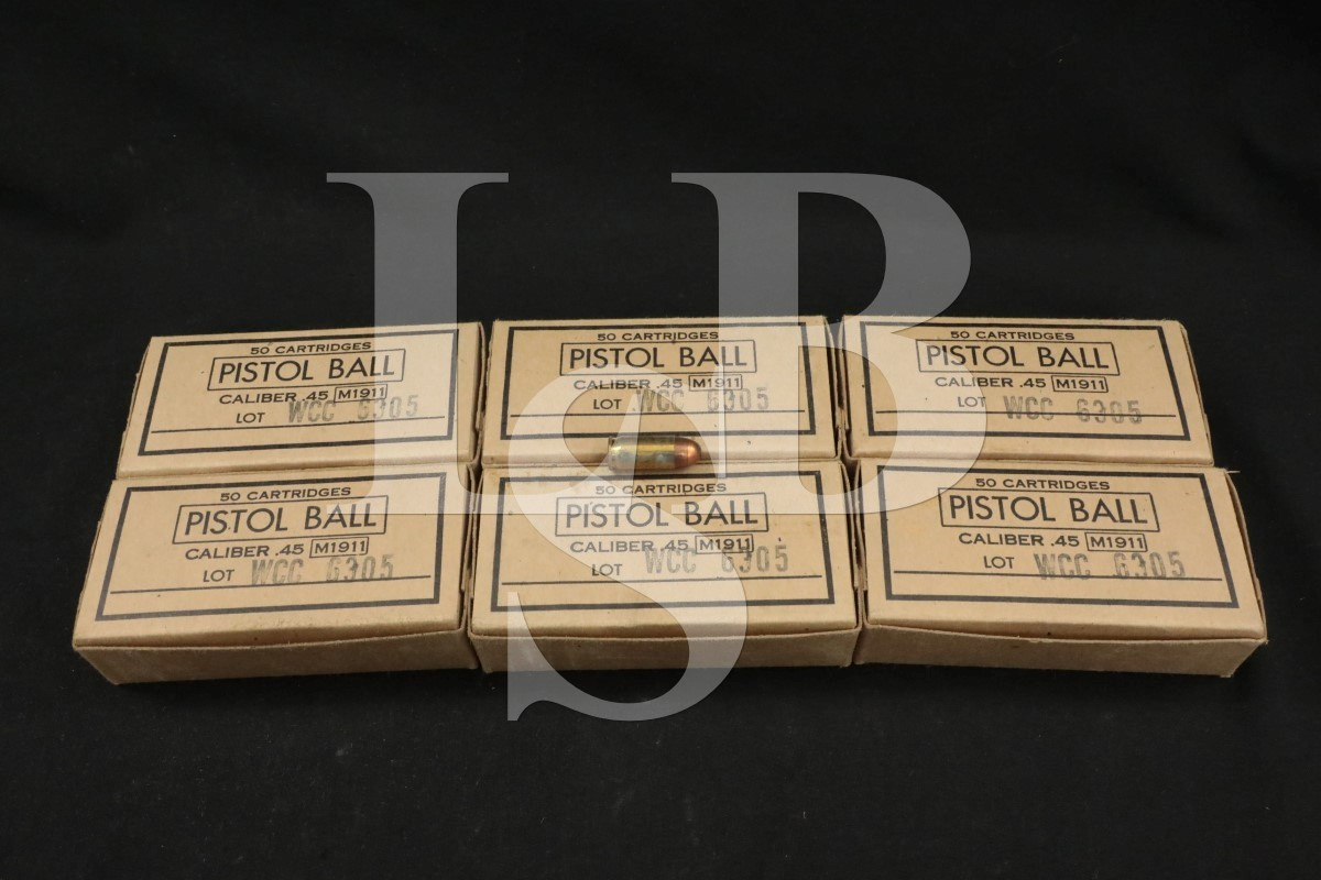 Winchester 300x .45 Auto M1911 Ball WW II Ammunition WCC 1942 6x ...