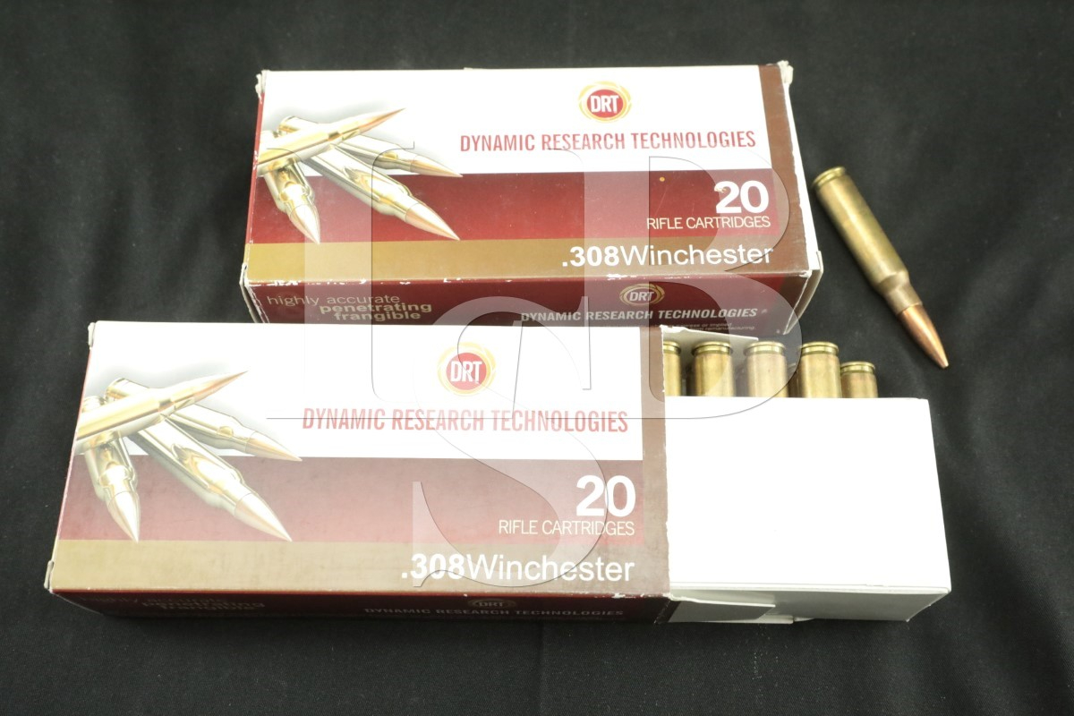 40x .308 Win. Ammunition DRT Lead Free 150 Grain Frangible JHP Bullets ...