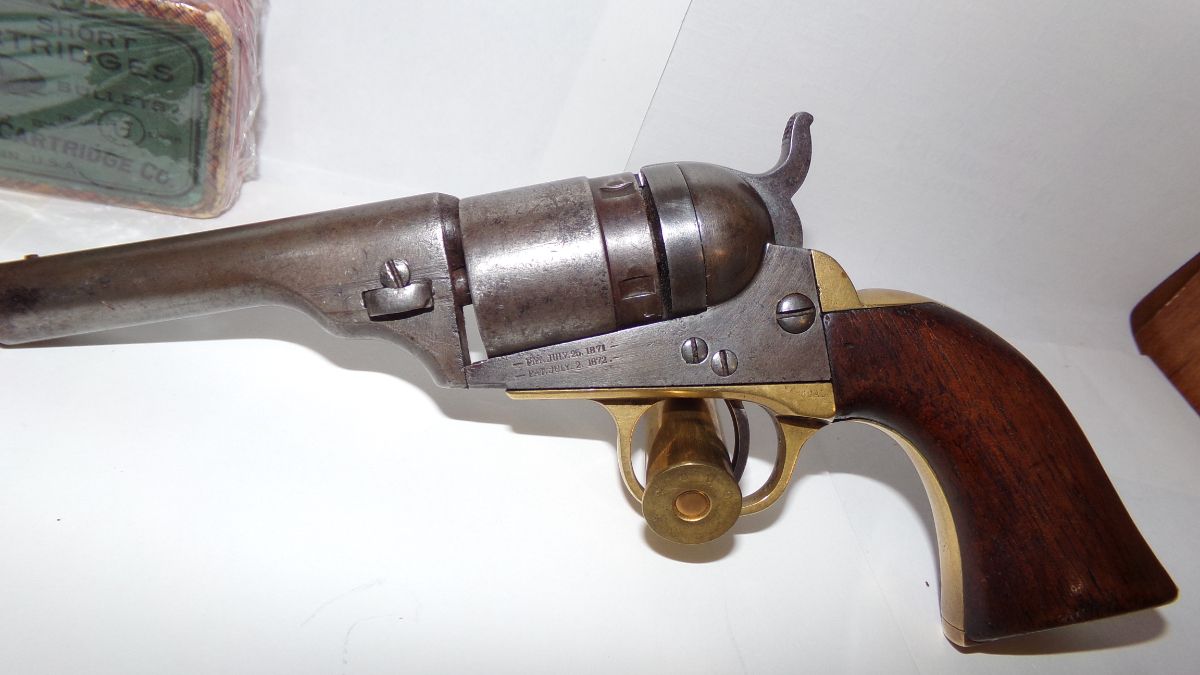 COLT Early model 1871-1872 Conversion 1849 pocket to 38 rimfire. Blued ...