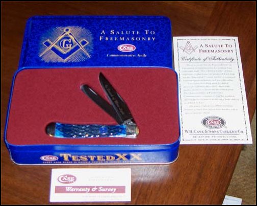 Case Masonic Knife In Tin Made In The Usa For Sale at GunAuction.com ...