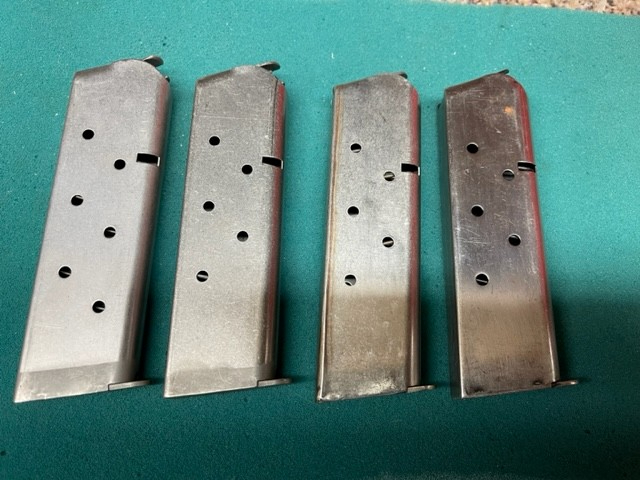 1911 Colt factory stainless clips 4 ea plus a tactical clip nip 45ACP ...