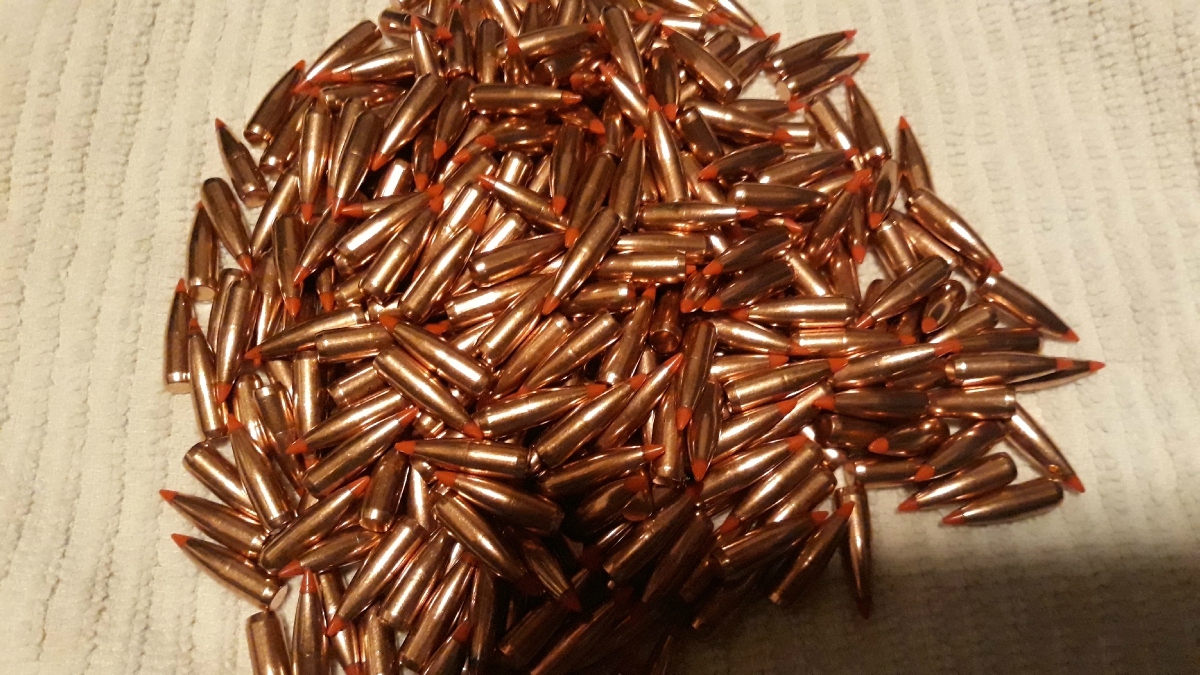 100 223/5.56 NATO 52 grain poly tipped boat tail bullets 5.56mm NATO ...