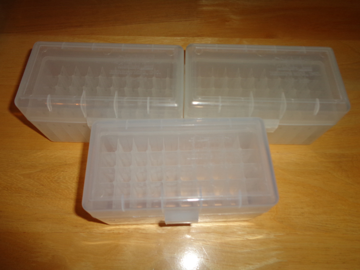 STI Guns Set of 3 clear plastic 50 round rifle ammo storage boxes for ...