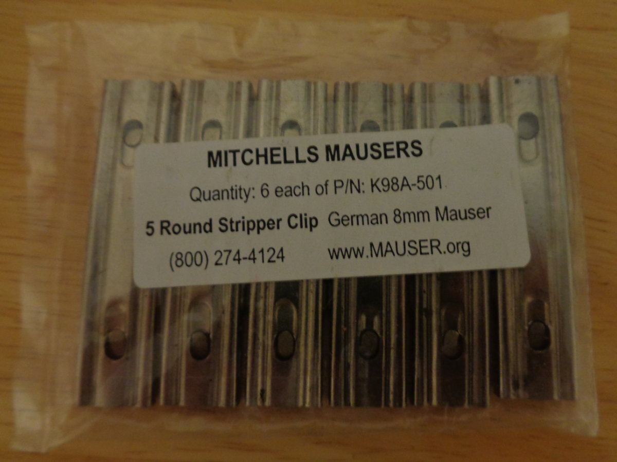 6 pack of new K98a-501 WWII Era German 8mm Mauser Stripper Clips ...