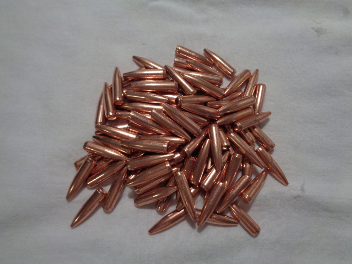 100 count sets of .224 77 grain Total Metal Jacket Boat Tail Bullets ...