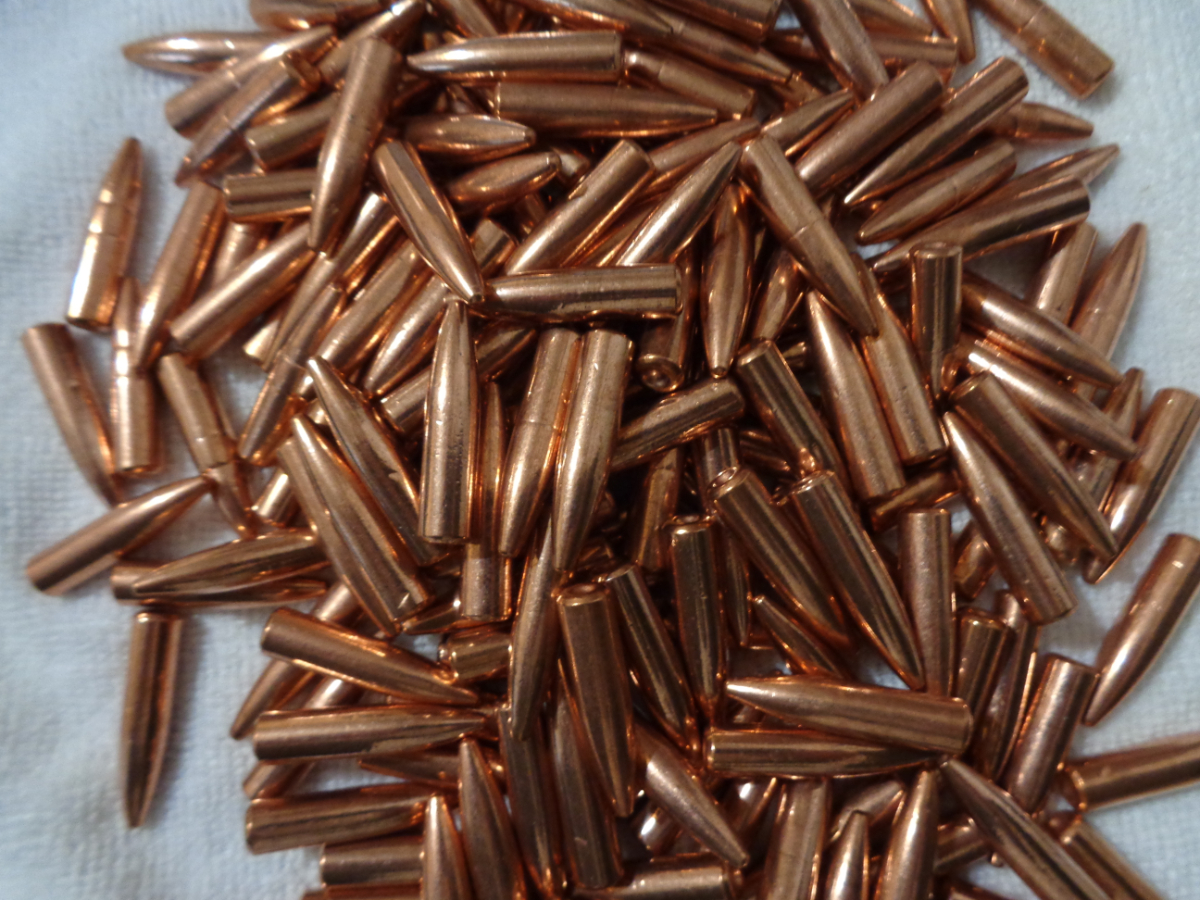 200+ 30 caliber 220 grain TMJ flat base Plated ball bullets .308 Win ...