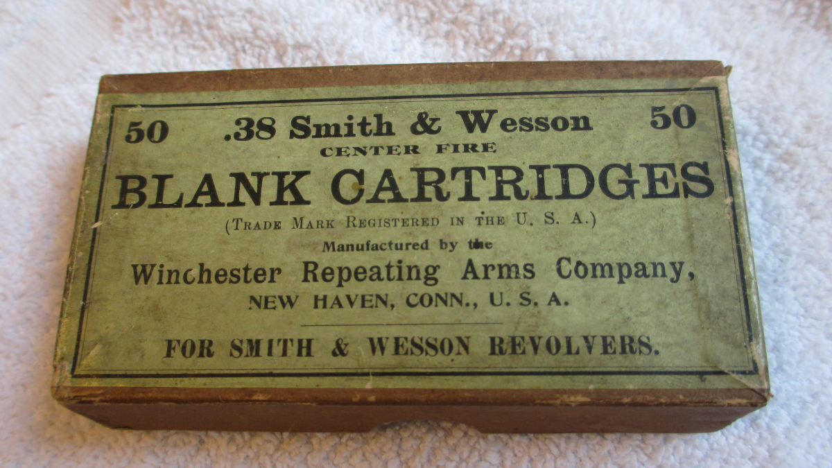 Winchester FULL ORIGINAL 2 PC BOX OF BLANKS (50 rounds) .38 S&W ...
