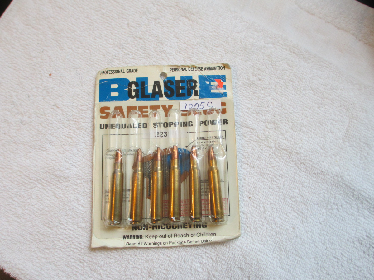 GLASER BLISTER PACK (6 ROUNDS) SAFETY SLUGS (BLUE) - .223 Rem. 17271506 ...