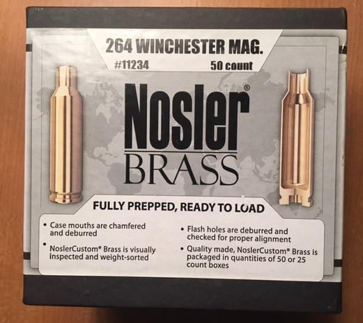 Nosler Brass - .264 Winchester Mag. reloads, 50 count unopened box ...