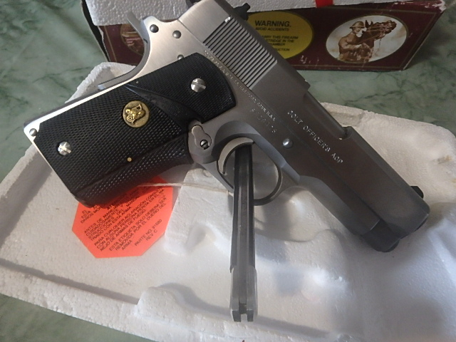 Colt 45 AUTO OFFICERS MODEL STAINLESS 3-1/2 INCH BARREL IN BOX .45 ACP ...