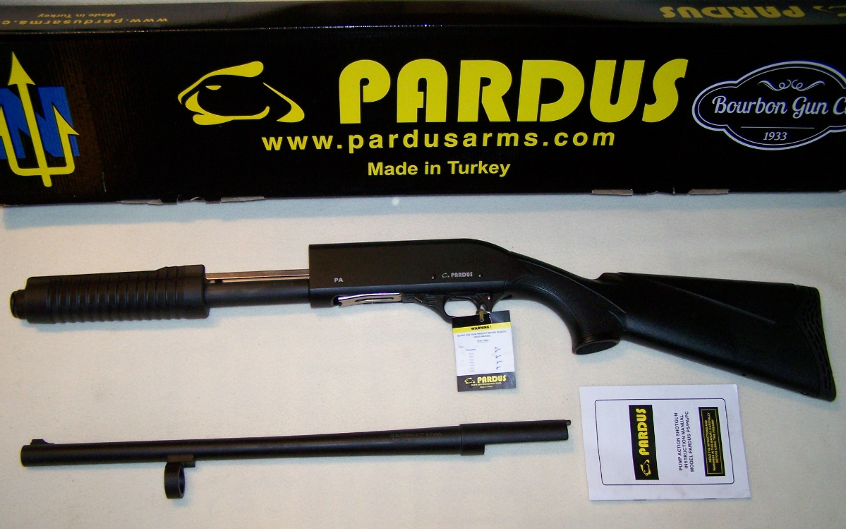 PARDUS PA HOME DEFENSE 12GA PUMP ACTION SHOTGUN 3 INCH CHAMBER 18.5 INCH BARREL WITH SCABBARD ...