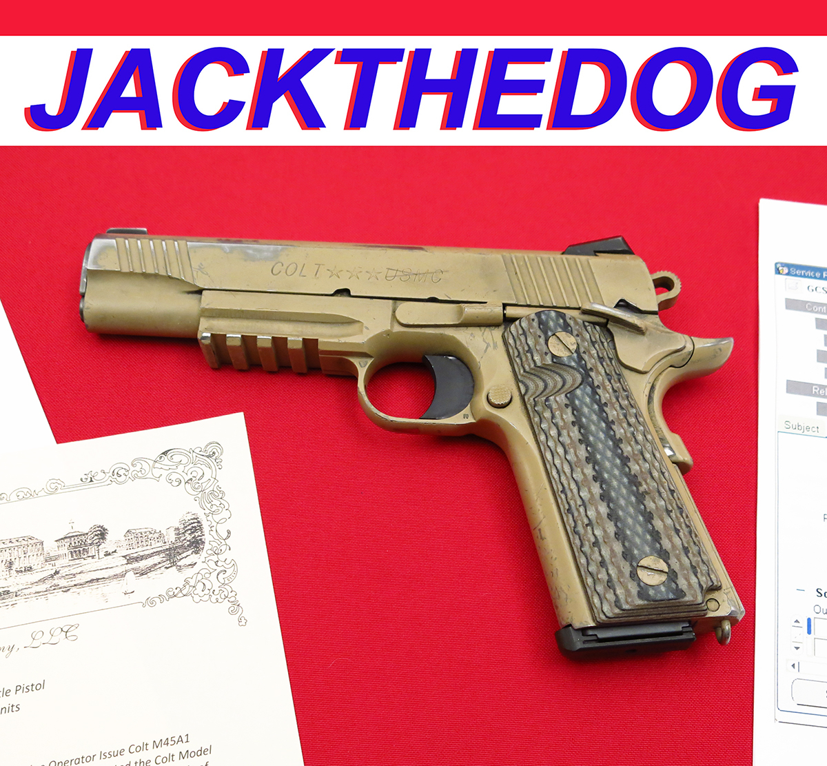 Colt USMC M45A1 CQB .45 1911... DOCUMENTED MARINE RAIDER ISSUED/USED ...