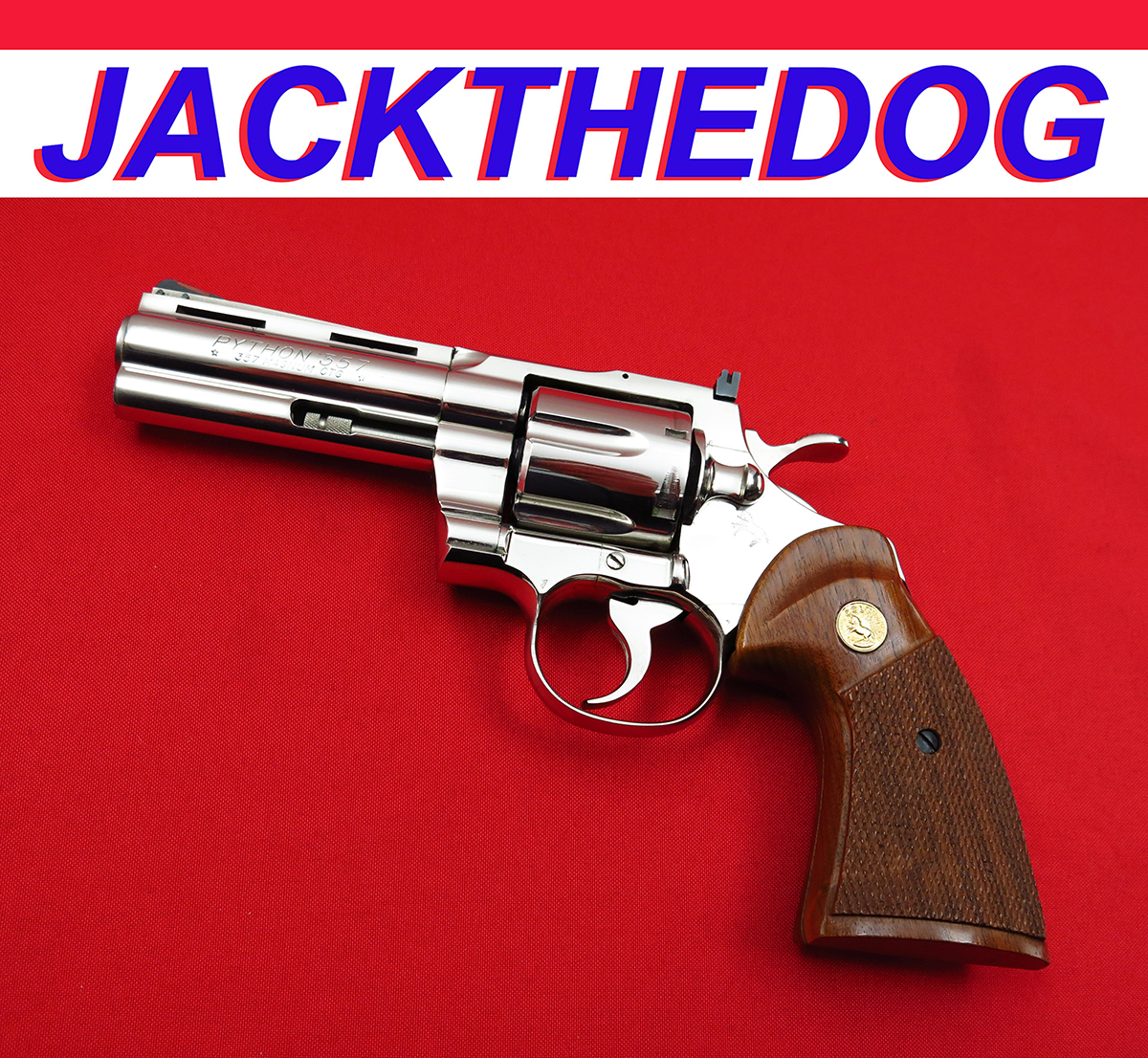 Colt PYTHON .357 MAGNUM... BRIGHT NICKEL, 4" BARREL... VERY GOOD ...