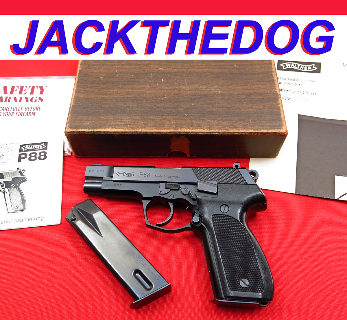 Walther MODEL P88 FULL SIZE... NEAR NEW IN BOX W/ 2 15-RND MAGS, TEST ...