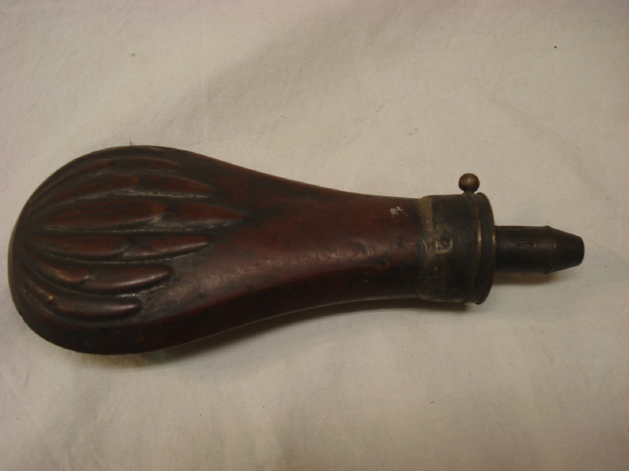 Sykes Patented Copper Powder Flask 14091451 - GunAuction.com