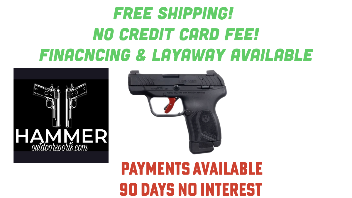 Ruger, LCP Max Elite, Semi Automatic, 380 ACP, 2.8" Barrel, Black Finish, Red Trigger, Right ...