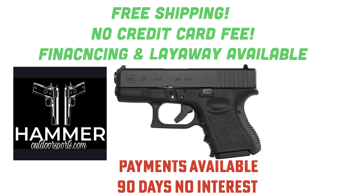 Glock, G28 Gen 3, Semi Automatic, 380 ACP, 3.43" Barrel, Black Finish ...