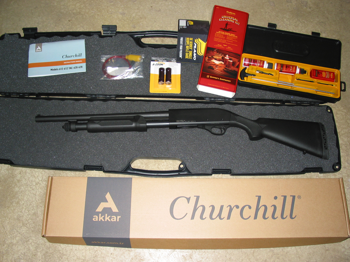 EAA AKKAR CHURCHILL 612 PUMP 12GA 18.5" SHOTGUN-COMPLETE PACKAGE 12 GA ...