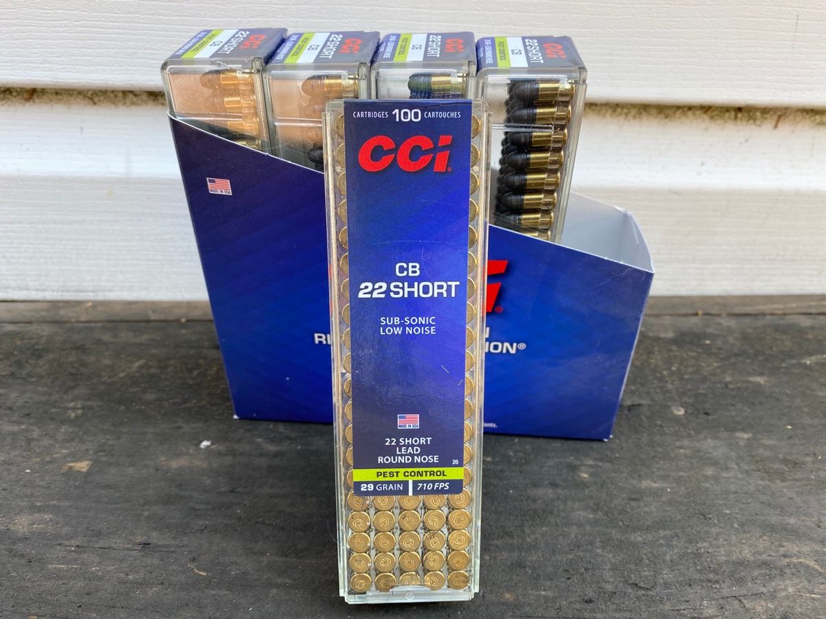 CCI Ammunition CB 22 SHORT 29gr PEST CONTROL 0026 500 ROUNDS Low Noise ...
