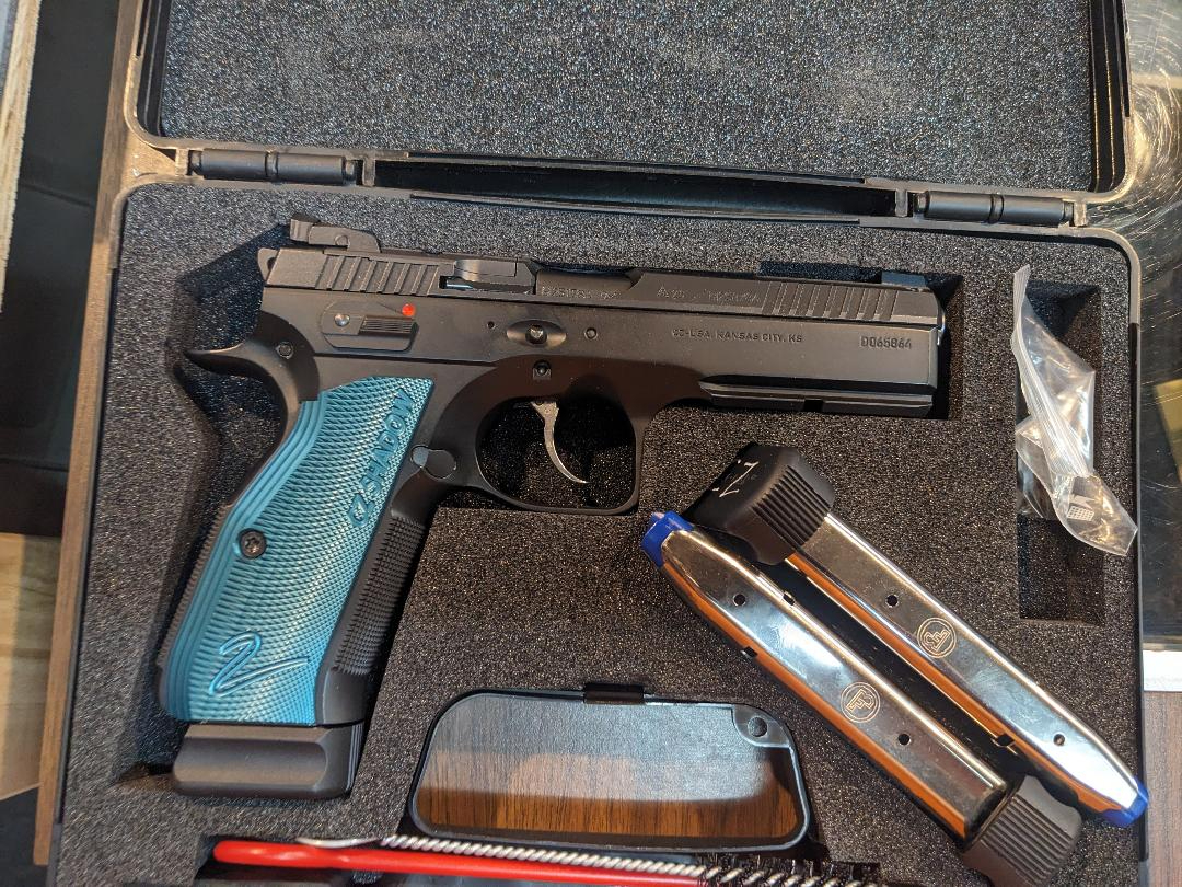 CZ SHADOW 2 BLUE WITH CAJUN GUNWORKS TRIGGER 9mm Luger +P 17335907 ...