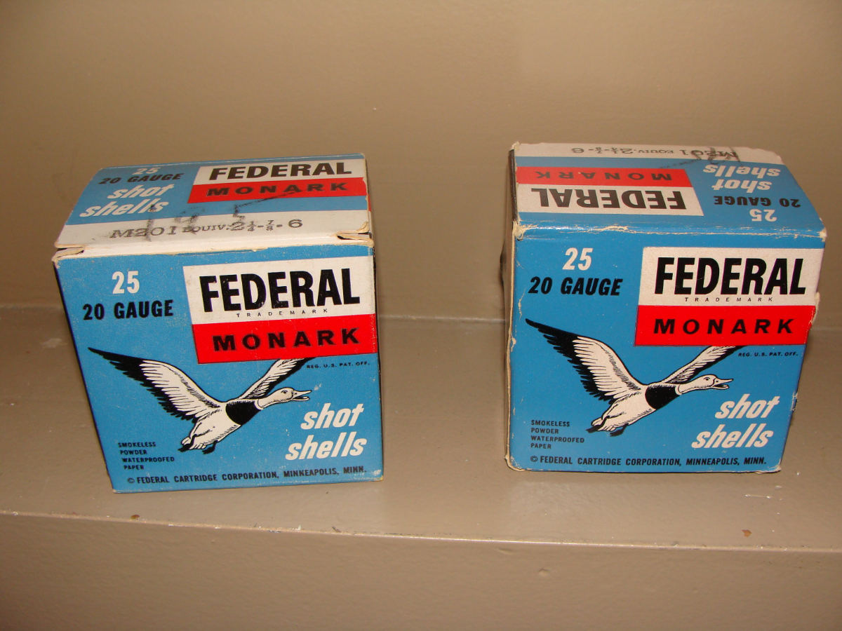Federal Premium Ammunition VINTAGE Federal Monark FULL 20 gauge boxes ...