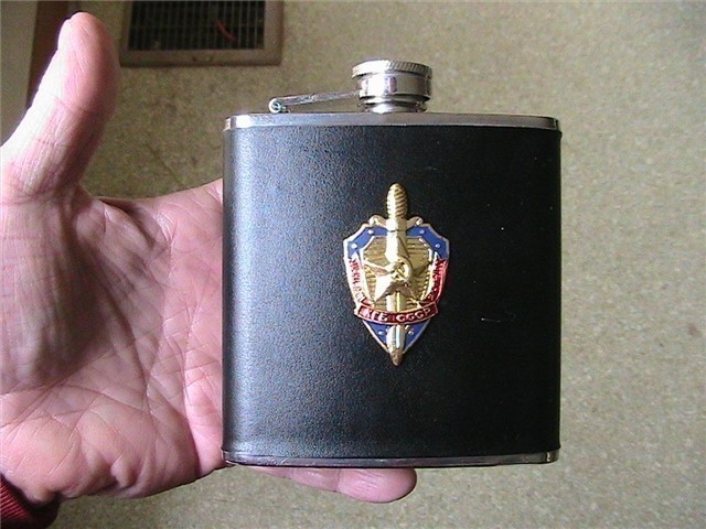 Russia Drinking Flask Kgb Stainless Steel New 14902071 - GunAuction.com