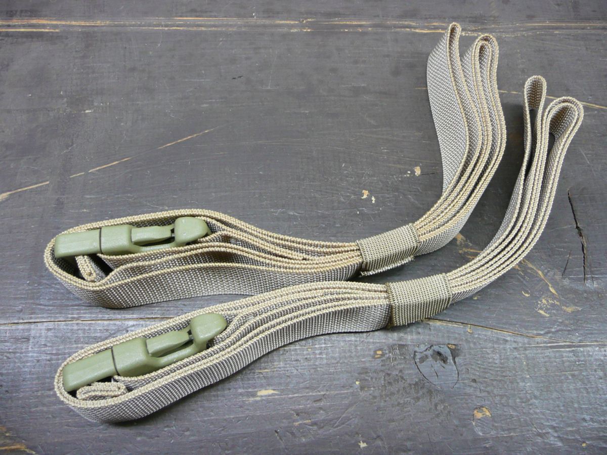 US Government Issue USGI Lashing Straps, 1 X 68", Tan w/ Buckle, 2-PACK ...