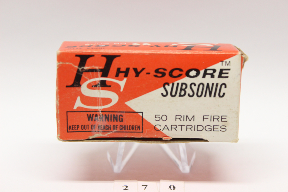 Hy-Score Subsonic .22 CB Caps Full Box Orange/White HS Headstamp ...