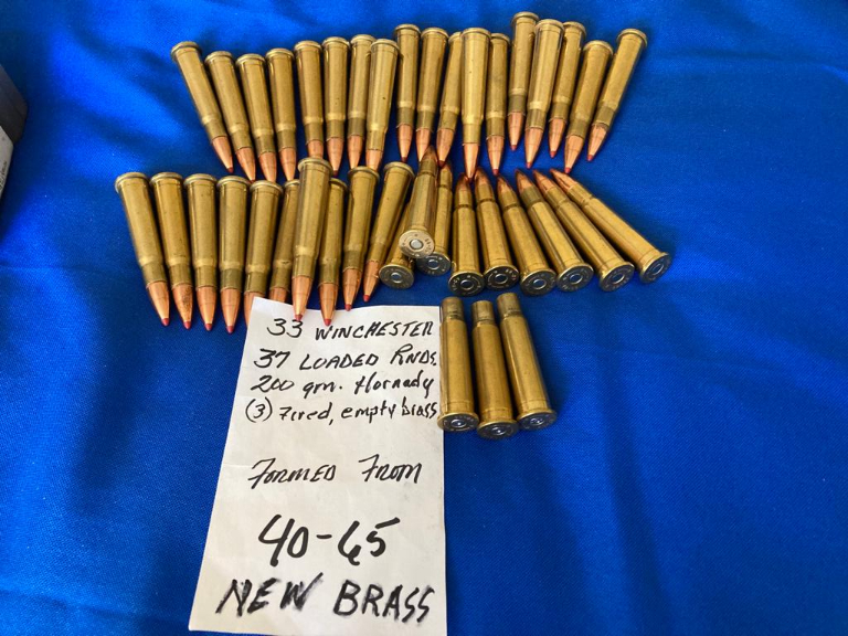 33 Winchester Ammo 37 Loaded Rounds 200 grain FTX Hornady Bullets ...