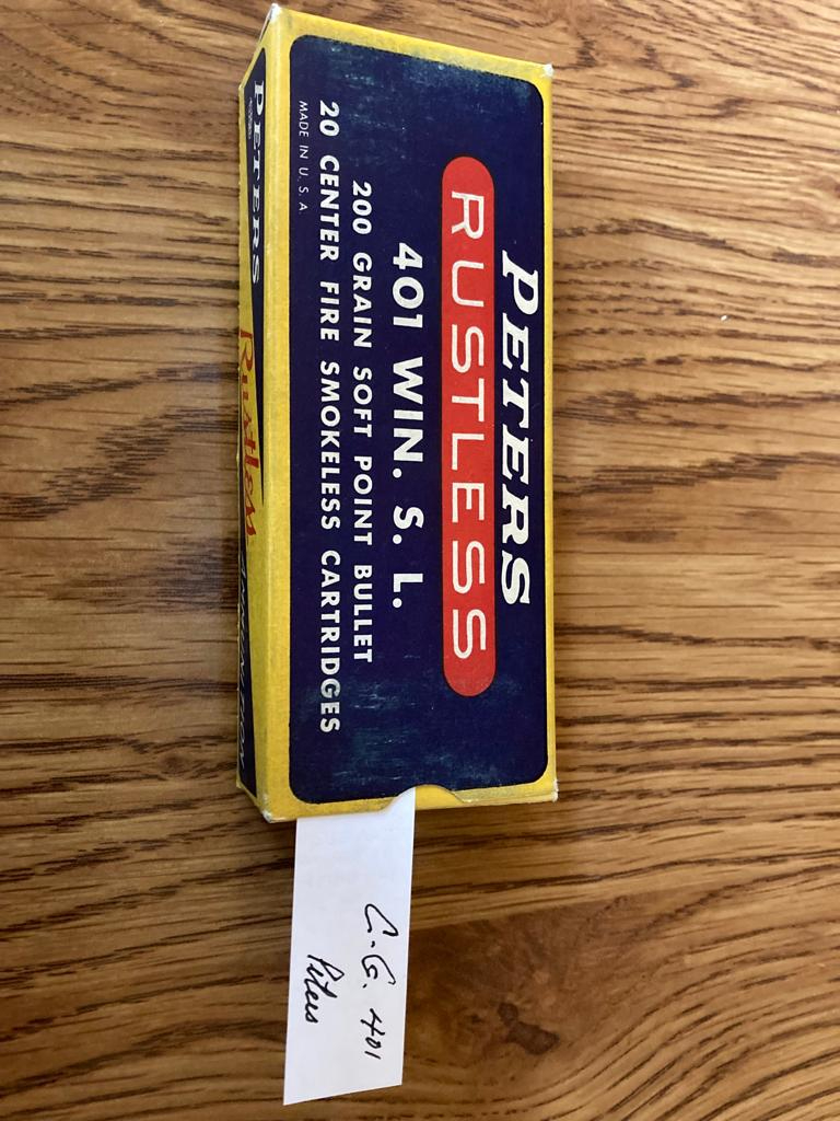 Peters Cartridge Company Peters Rustless .401 WSL .401 Winchester Self ...
